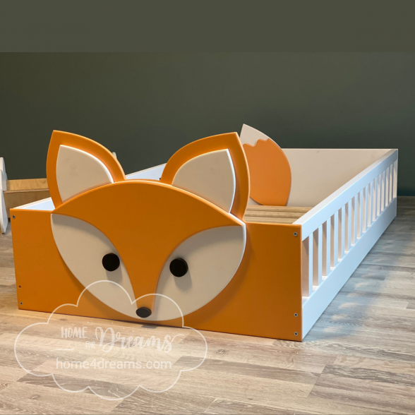 Montessori Toddler Floor Bed With Storage and Rails | Homefordream